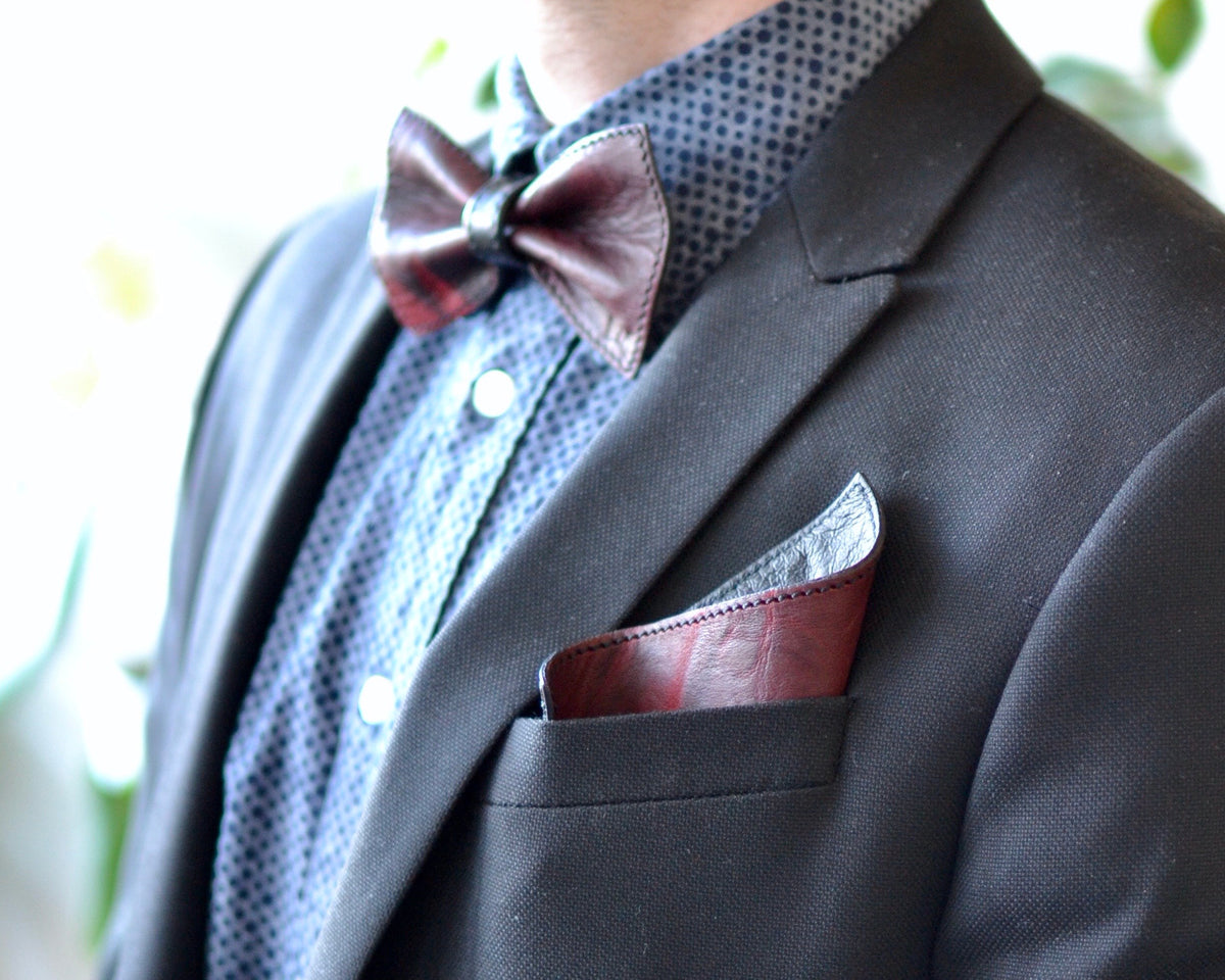 Hugo Leather Handkerchief Rustic Red-black – Naskali Leather